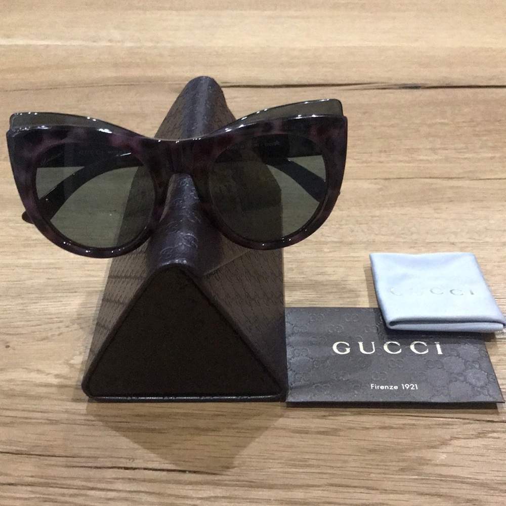 Gucci Layered Tortoise Shell Cat Eye Sunglasses - Gem